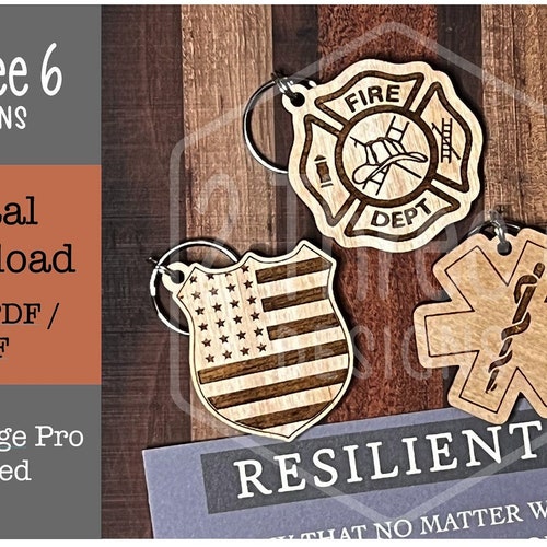 First Responder Keychains SVG Firefighter Keychain Police - Etsy