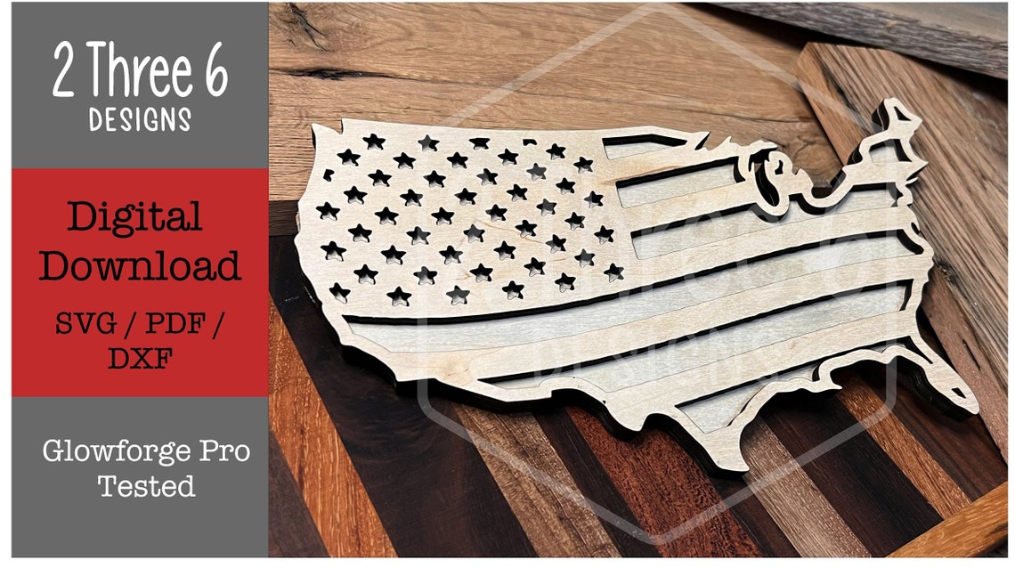 DIGITAL FILE American Flag USA Home Sign Laser Cut File - Etsy