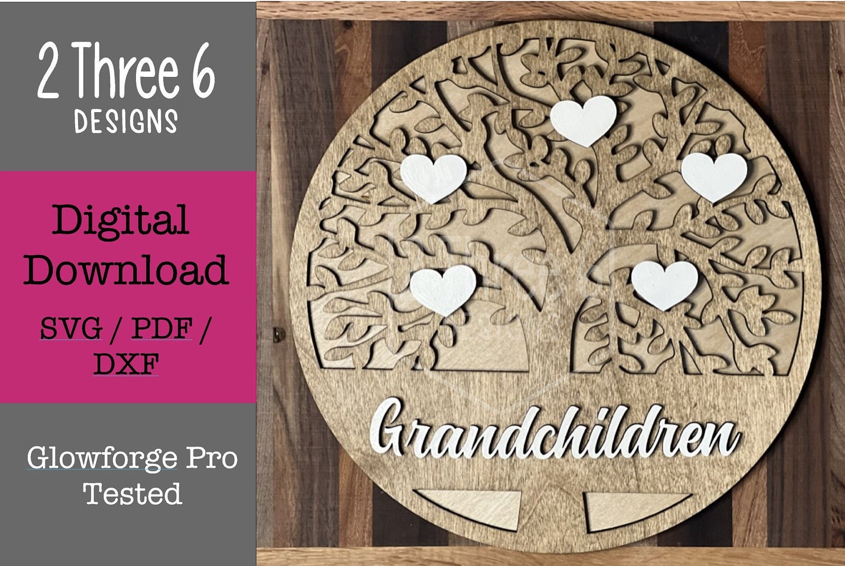 Digital File Grandchildren Name Tree Sign Laser Cut File, SVG/PDF/DXF ...