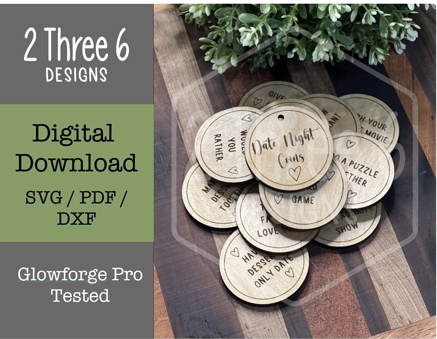 Digital File Date Night Coins: Laser Cut File Glowforge - Etsy