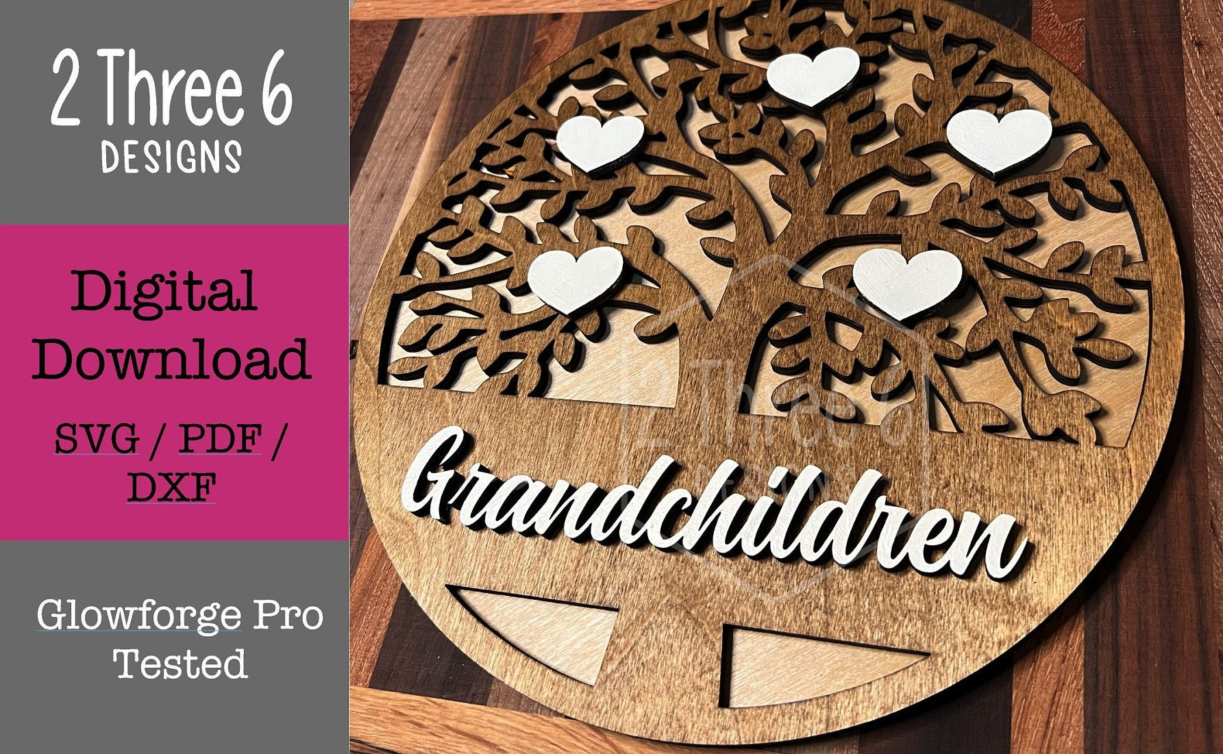 Digital File Grandchildren Name Tree Sign Laser Cut File, SVG/PDF/DXF ...