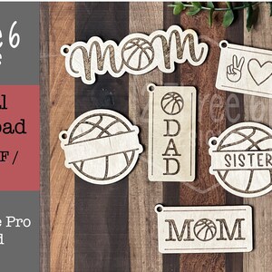 Digital File Basketball Keychains: Laser Cut File, Glowforge, SVG/PDF ...