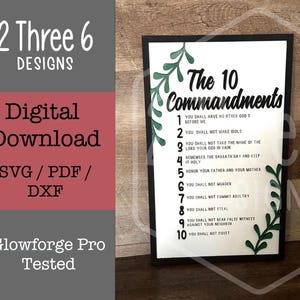 Digital File 10 Commandments; Glowforge Cut File, SVG/PDF/DXF, Laser ...