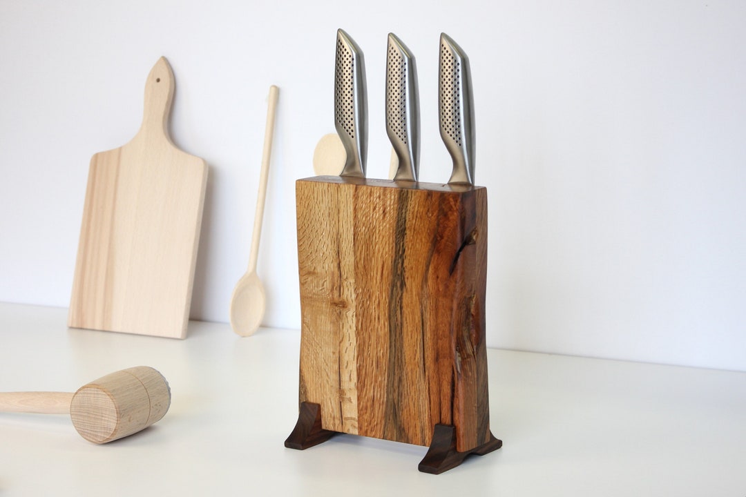 Rustic Knife Holder Magnetic Knife Stand Knife Block for Kitchen Storage Magnetic Knife Block ...