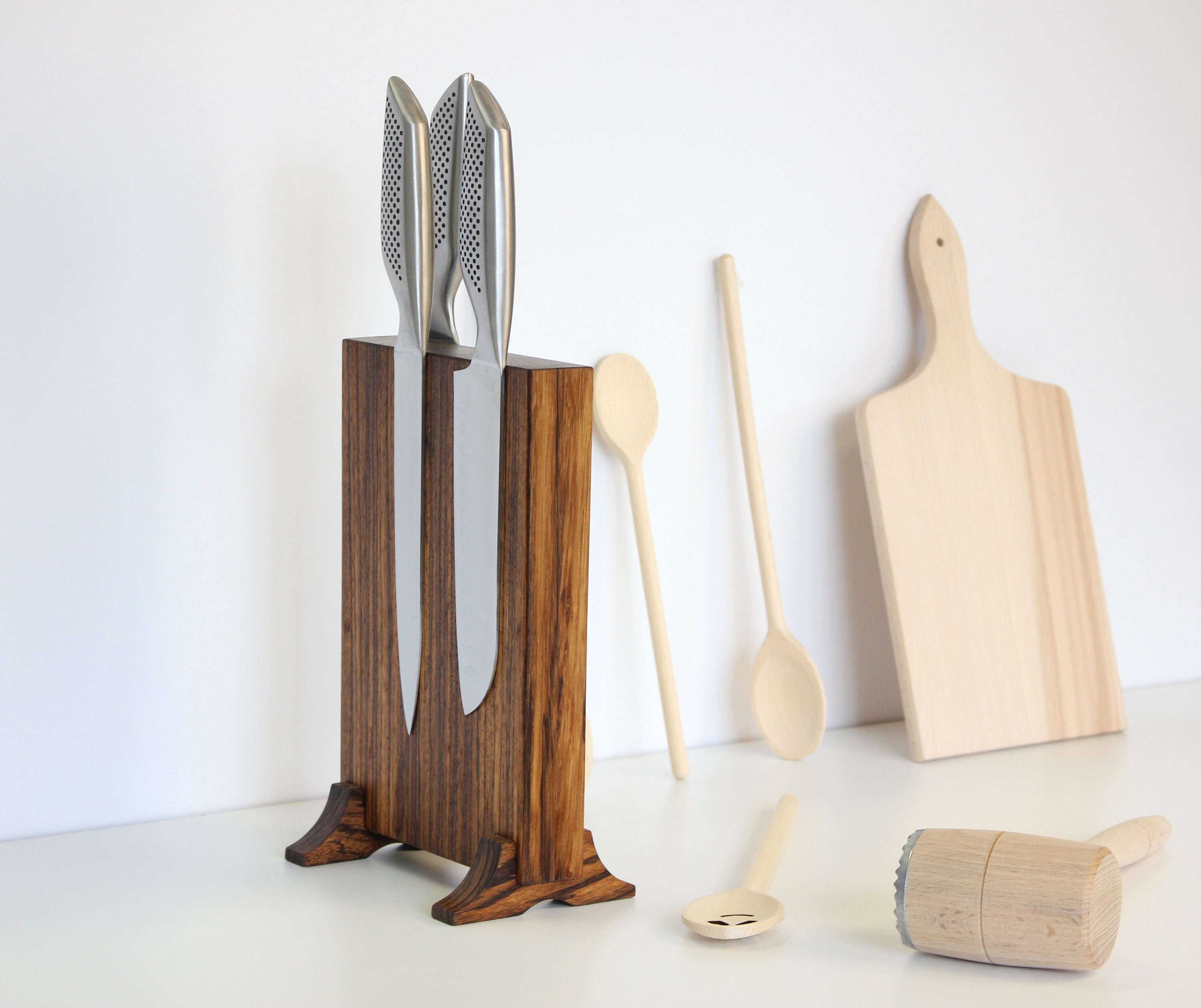 Beautiful Knife Holder Magnetic Knife Block Zebrawood Knife - Etsy