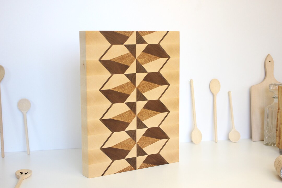 Premium Cutting Board Diamonds Pattern Cutting Board Maple Walnut ...