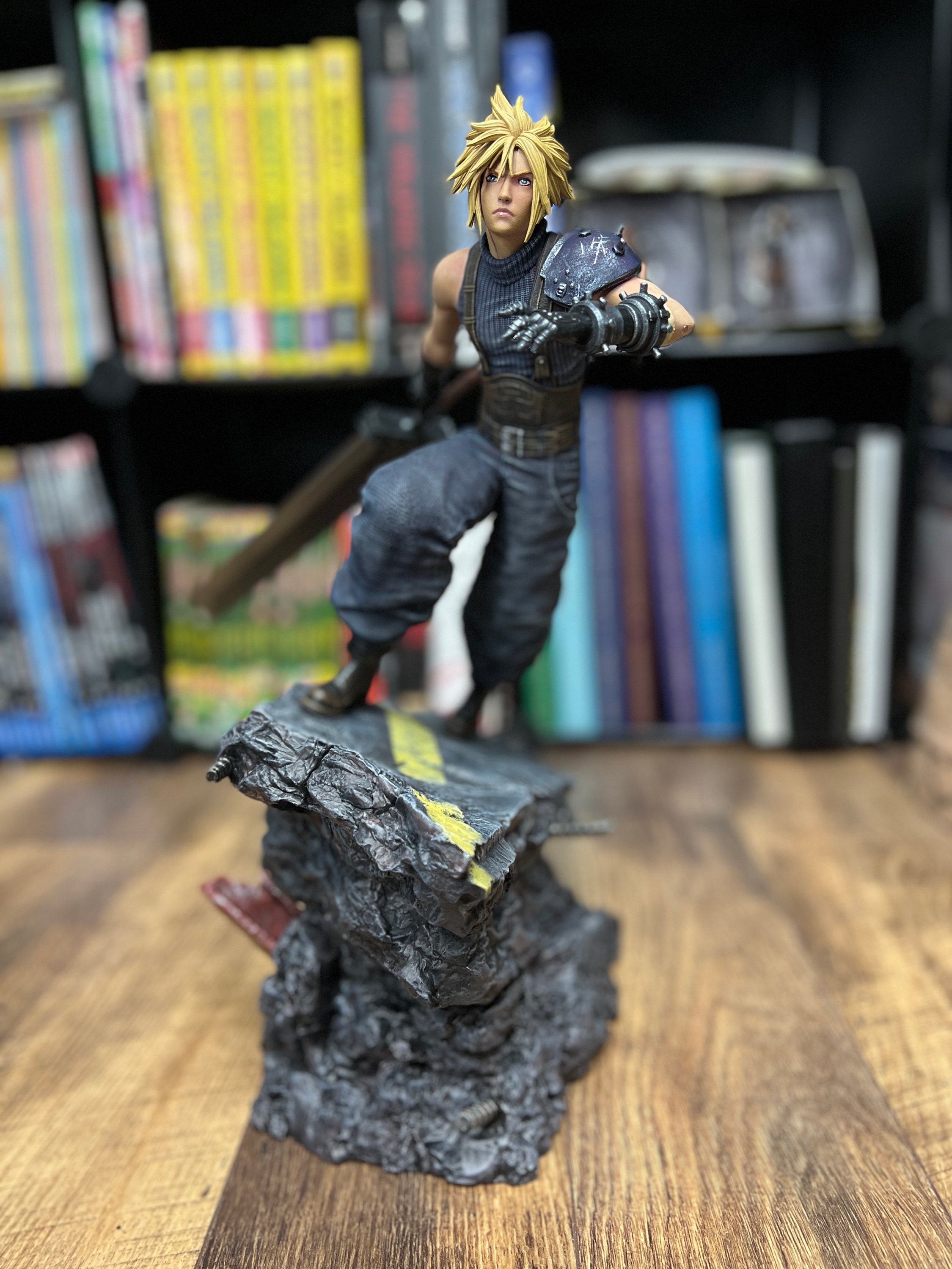 Custom Painted 3D Printed Cloud Strife Statue - Etsy