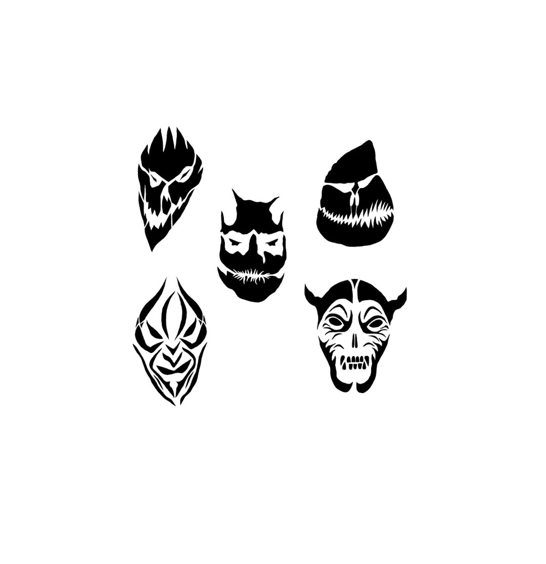 Halloween Stencil, A6 Demons, Spooky Monsters, Mixed Media, Art ...