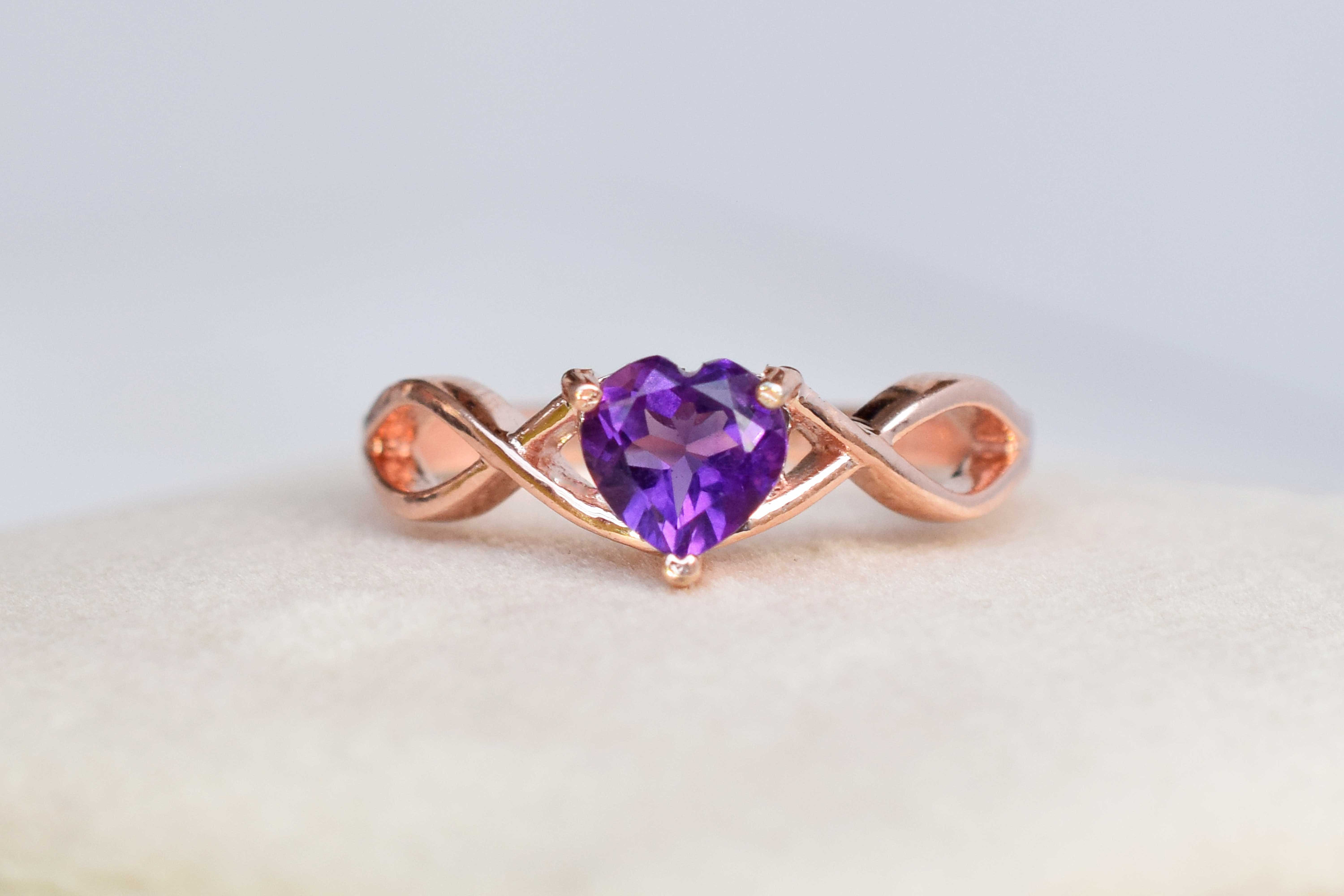 Vintage Amethyst Heart Engagement Ring Art Deco Amethyst - Etsy