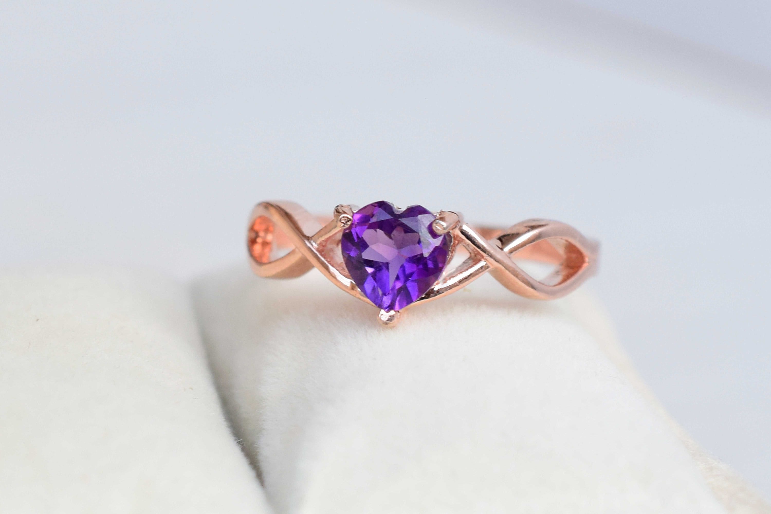 Vintage Amethyst Heart Engagement Ring Art Deco Amethyst - Etsy