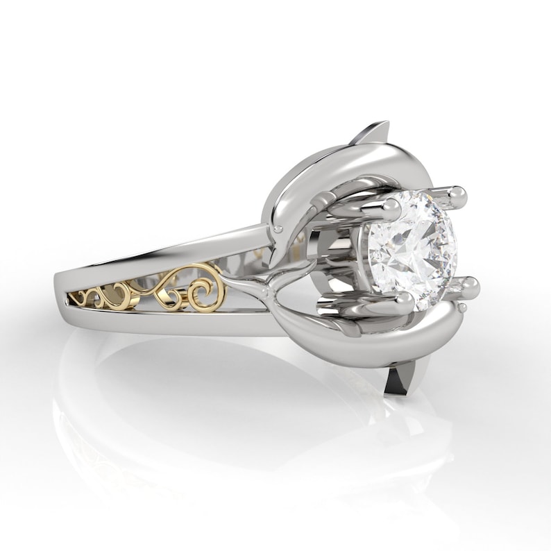Dainty Moissanite Dolphin Wrap Ring, Coastal Cowgirl Jewelry, Ocean ...