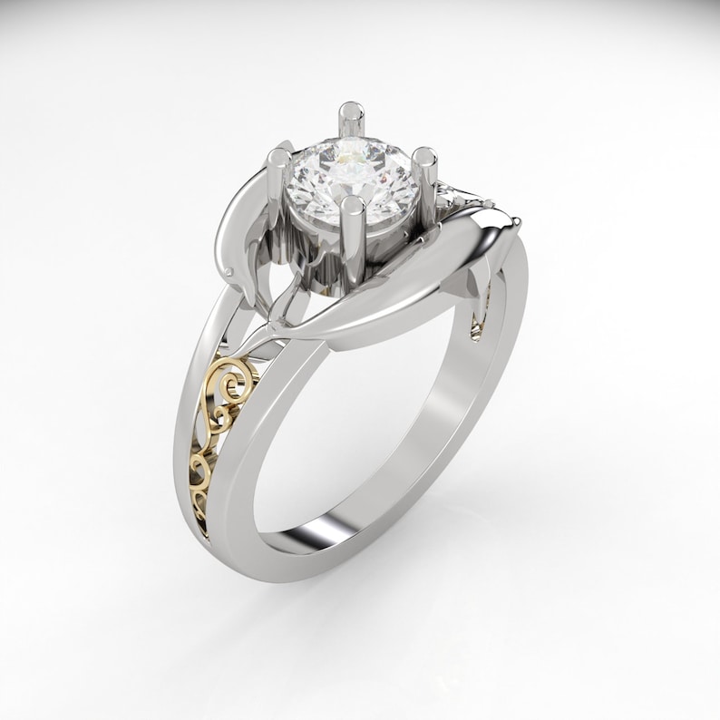 Dainty Moissanite Dolphin Wrap Ring, Coastal Cowgirl Jewelry, Ocean ...