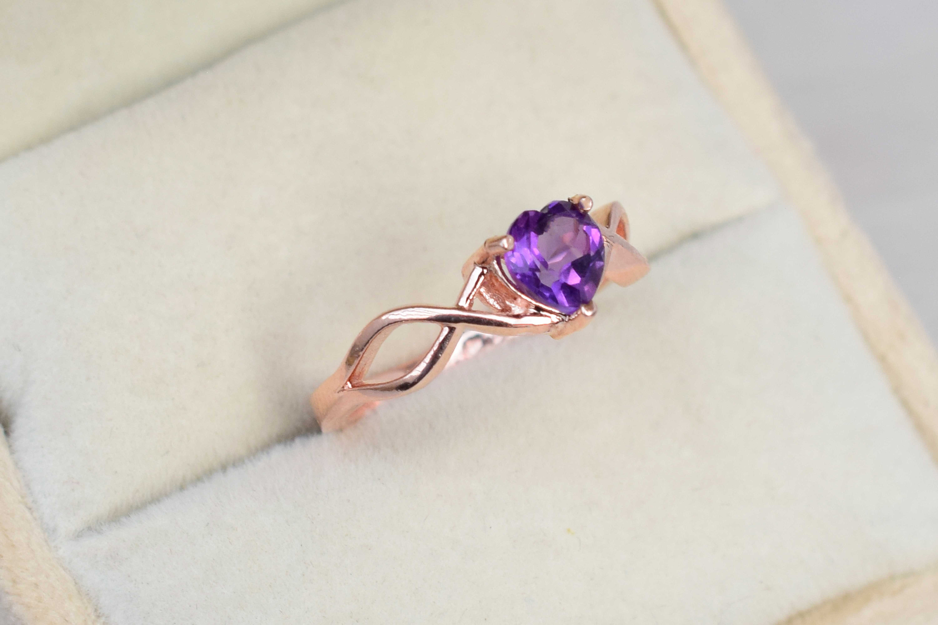Vintage Amethyst Heart Engagement Ring Art Deco Amethyst - Etsy