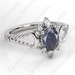 Victorian Gothic Ring, Oval Blue Sandstone Engagement Ring, Blue ...