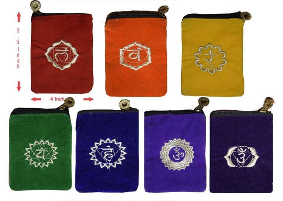 Set of 7 Chakra Bag Medicine Chakra Pouch Energized Crystal | Etsy
