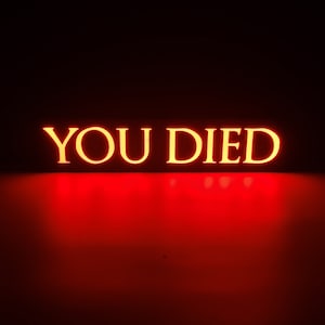 Dark Souls Lightbox | You Died | Gaming | 3D Lamp | Dark Fantasy ...