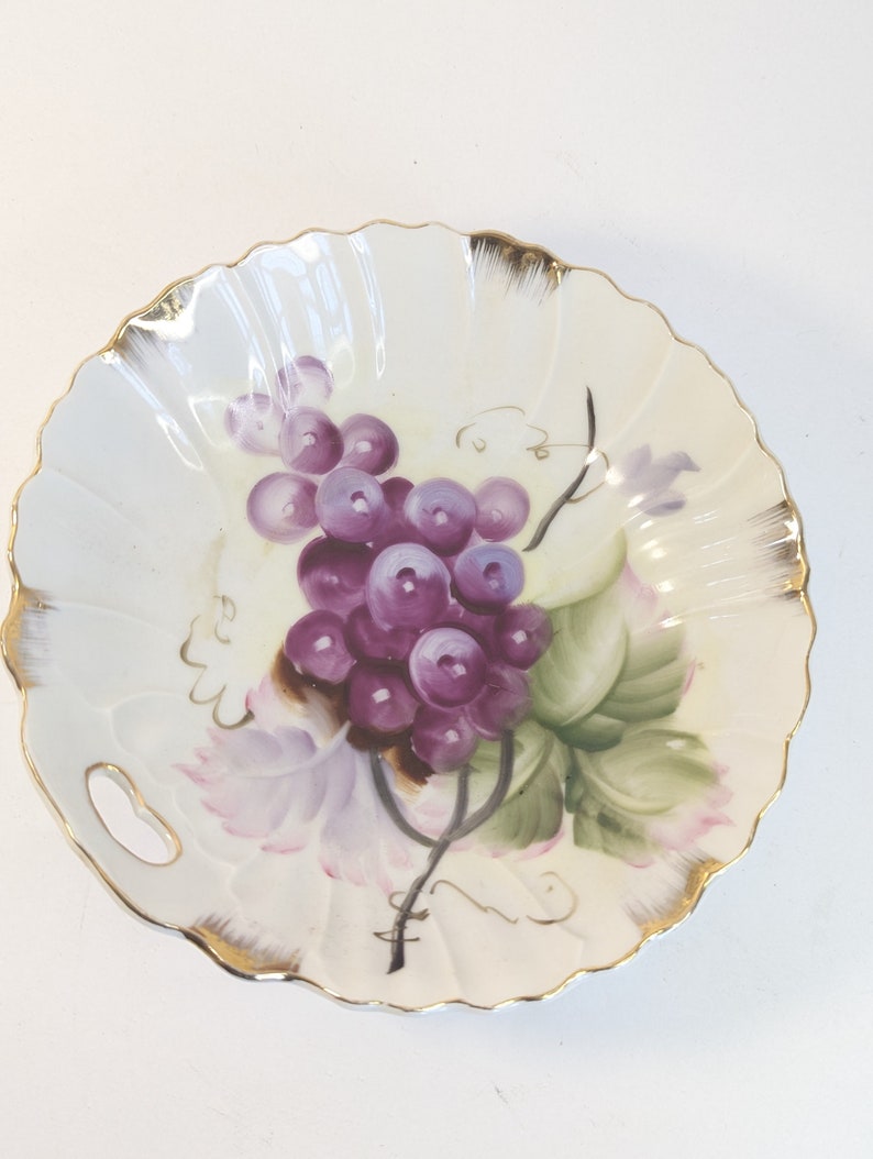 Lefton China Haindpainted Regus & Patoff Bowl With Handle - Etsy