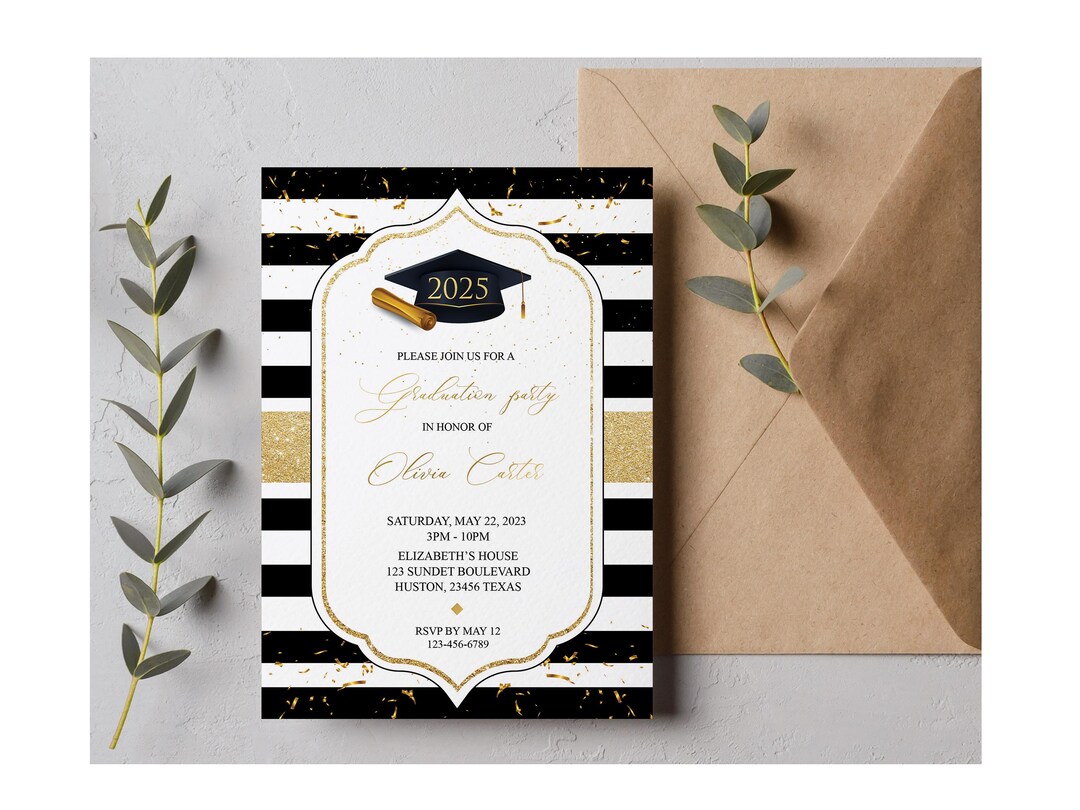 Graduation Party Invitation, Grad Invites, Printable 2025 Graduation ...