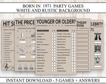 1971 Birthday Party Game | Etsy