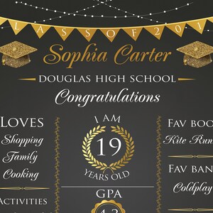 Graduation Poster Graduation Chalkboard Sign High School - Etsy