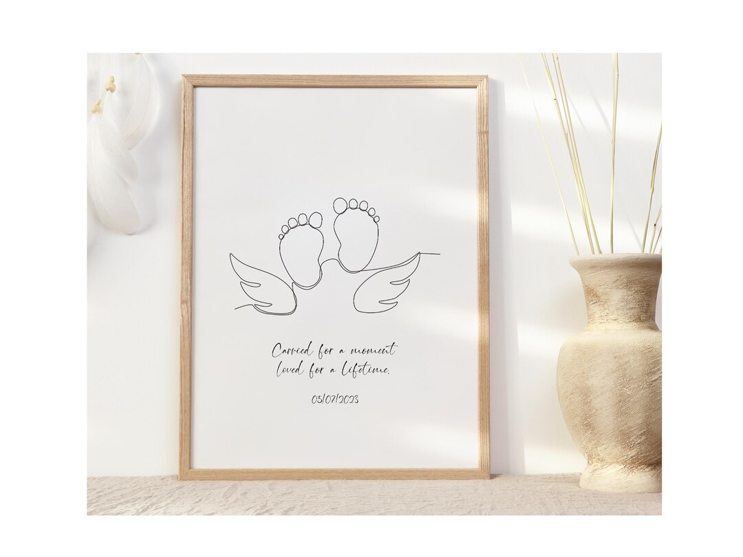 Custom Angel Baby Poster, Personalized Infant Loss Print, Minimalist ...