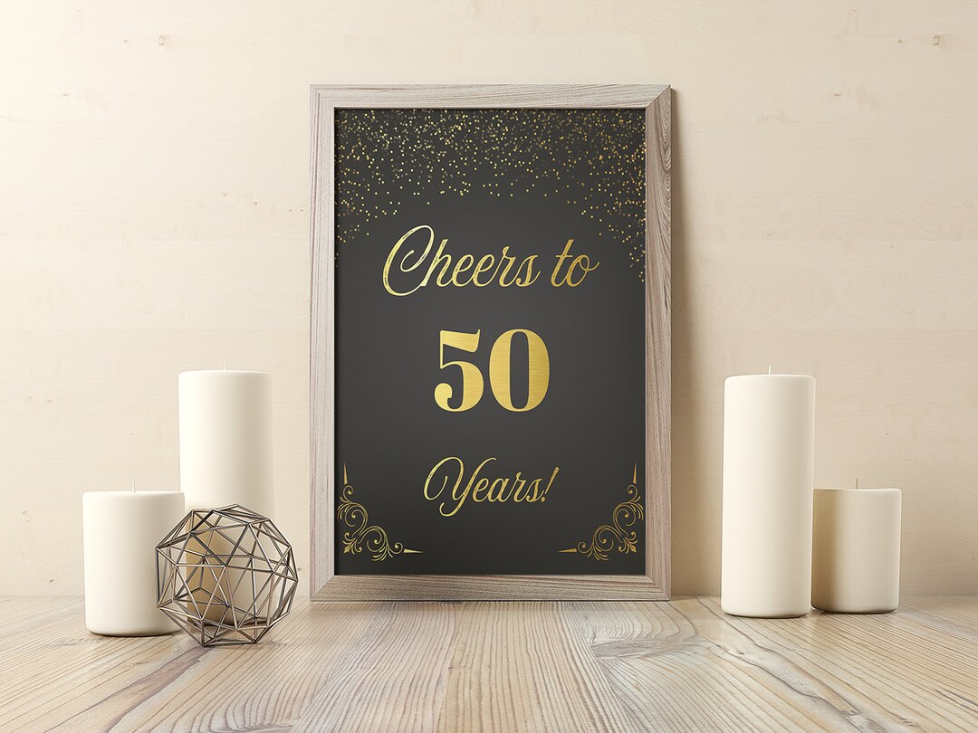 50th Birthday Poster, Cheers to 50, Cheers to 50 Years, 50th Birthday ...