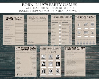 75th Birthday Party Games Printable, Born in 1949, 1940s Game, 75th ...