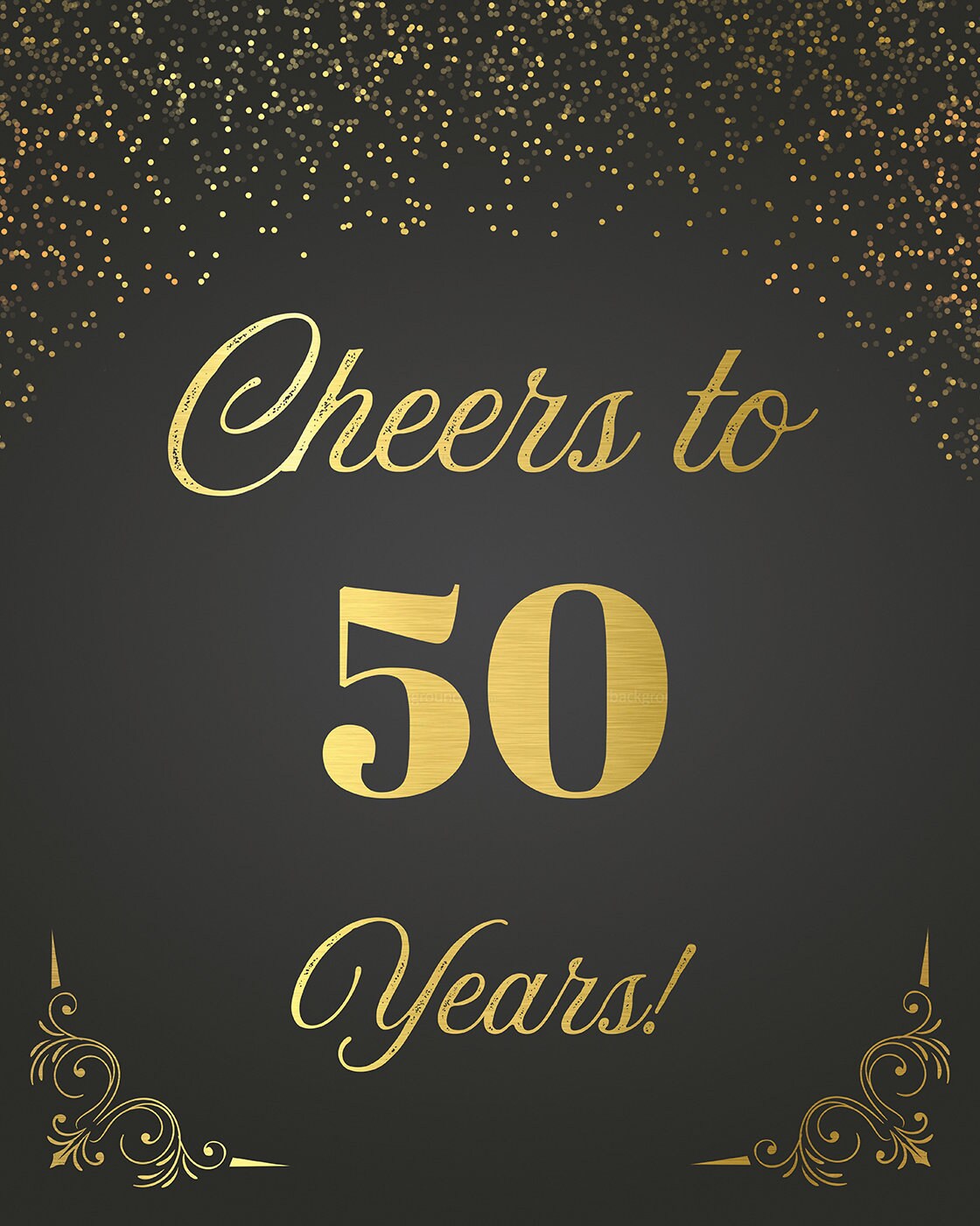 50th Birthday Poster, Cheers to 50, Cheers to 50 Years, 50th Birthday ...