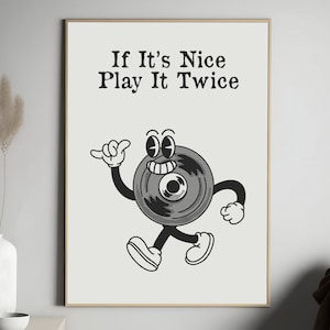 If It's Nice Play It Twice Poster Print, Retro Vinyl Digital Print ...