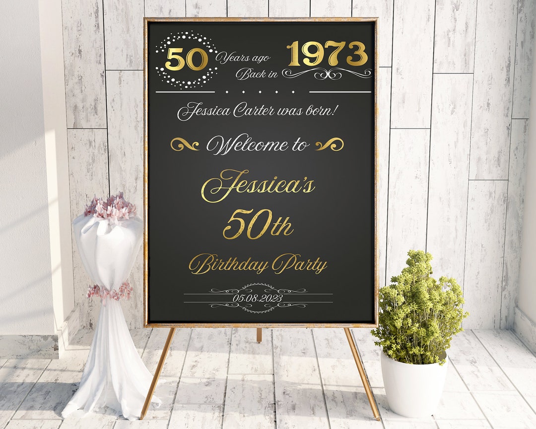 50th Birthday Welcome Poster Birthday Welcome Sign Poster - Etsy
