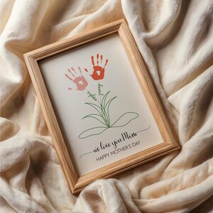 Personalized Flower Handprint Gift Printable Mother's Day Gift for ...