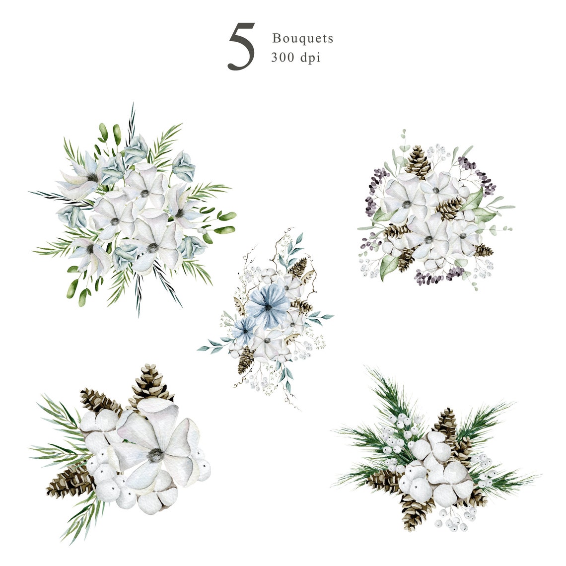 Watercolor Christmas Clipart Set Watercolor Christmas Wreath - Etsy