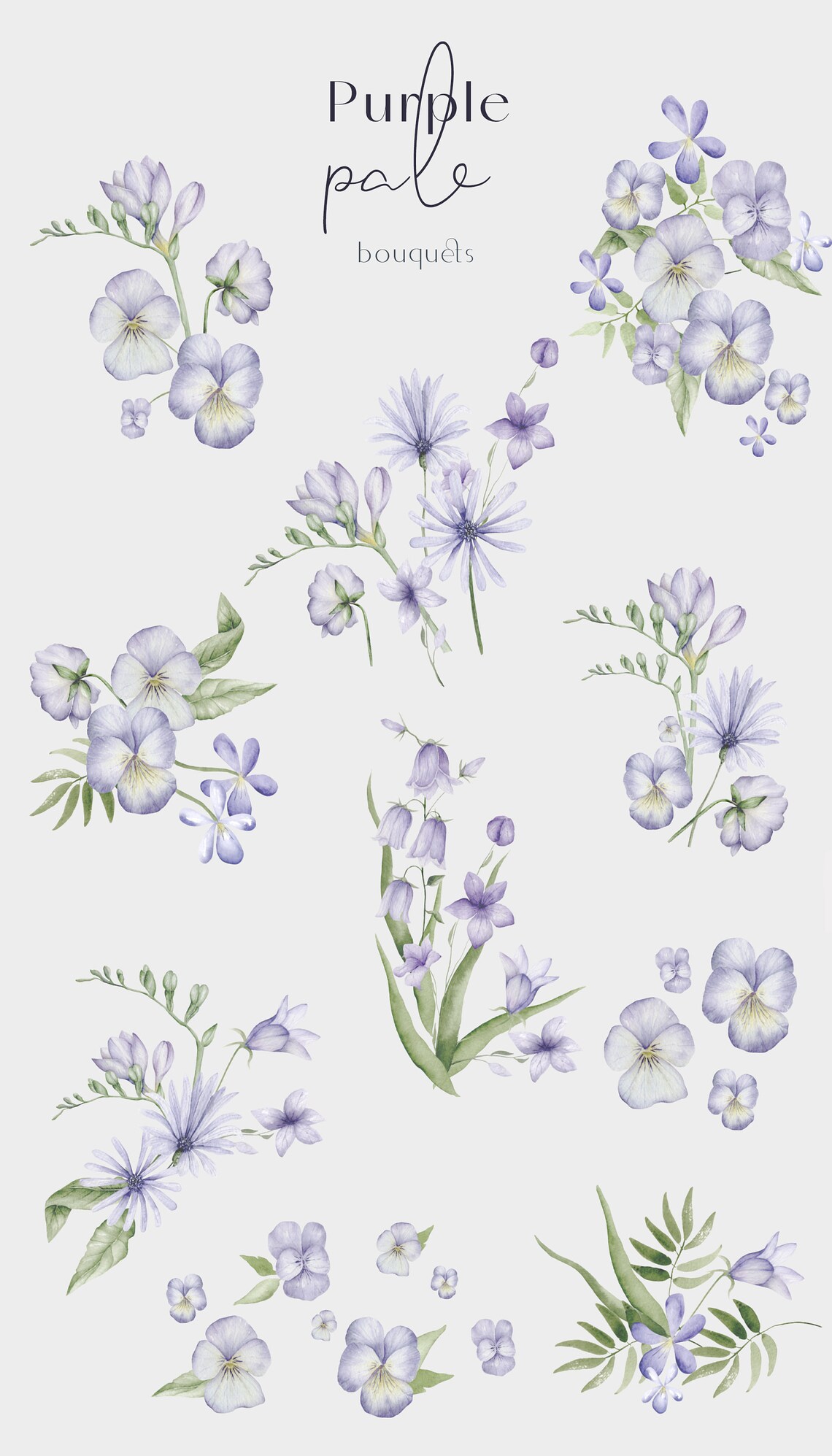 Watercolor Flower Clipart, Watercolor Floral Png, Purple Watercolor ...