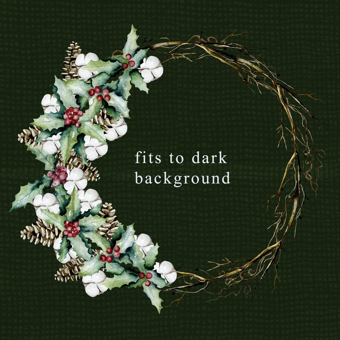 Watercolor Christmas Clipart Set Watercolor Christmas Wreath - Etsy