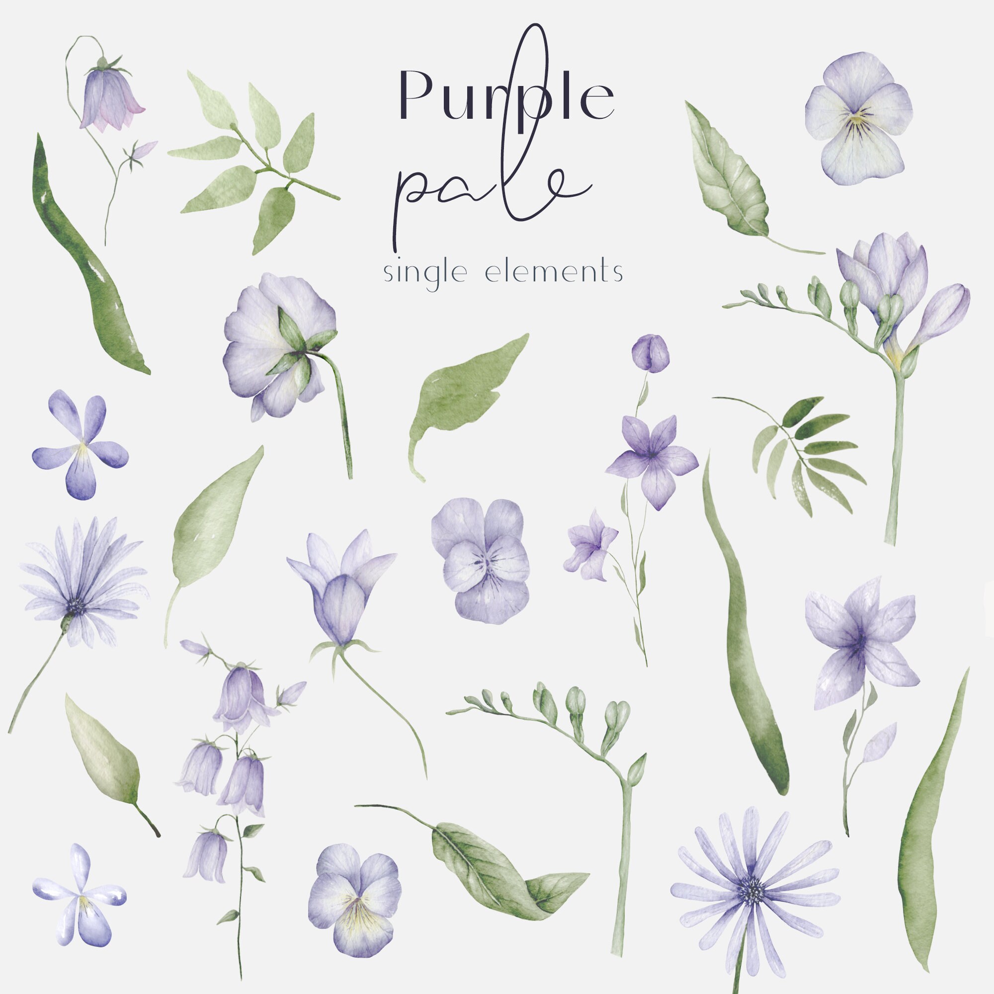 Watercolor Flower Clipart, Watercolor Floral Png, Purple Watercolor ...