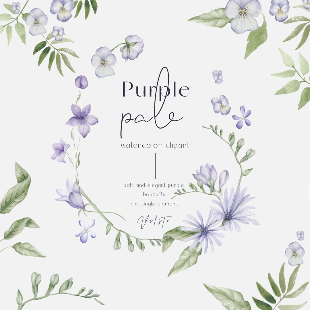 Watercolor Flower Clipart, Watercolor Floral Png, Purple Watercolor ...