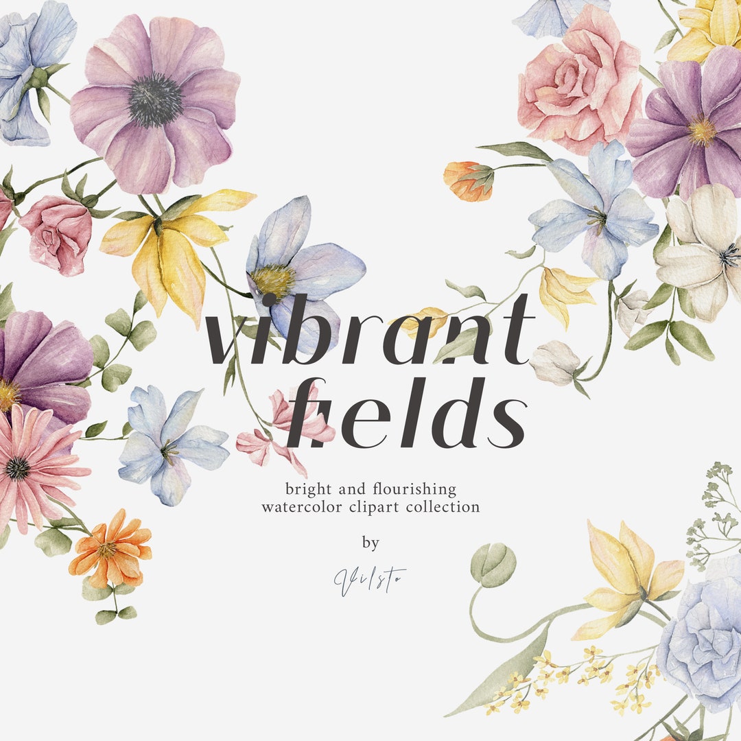 Watercolor Flowers Clipart, Summer Flowers Png, Colorful Floral Clipart ...