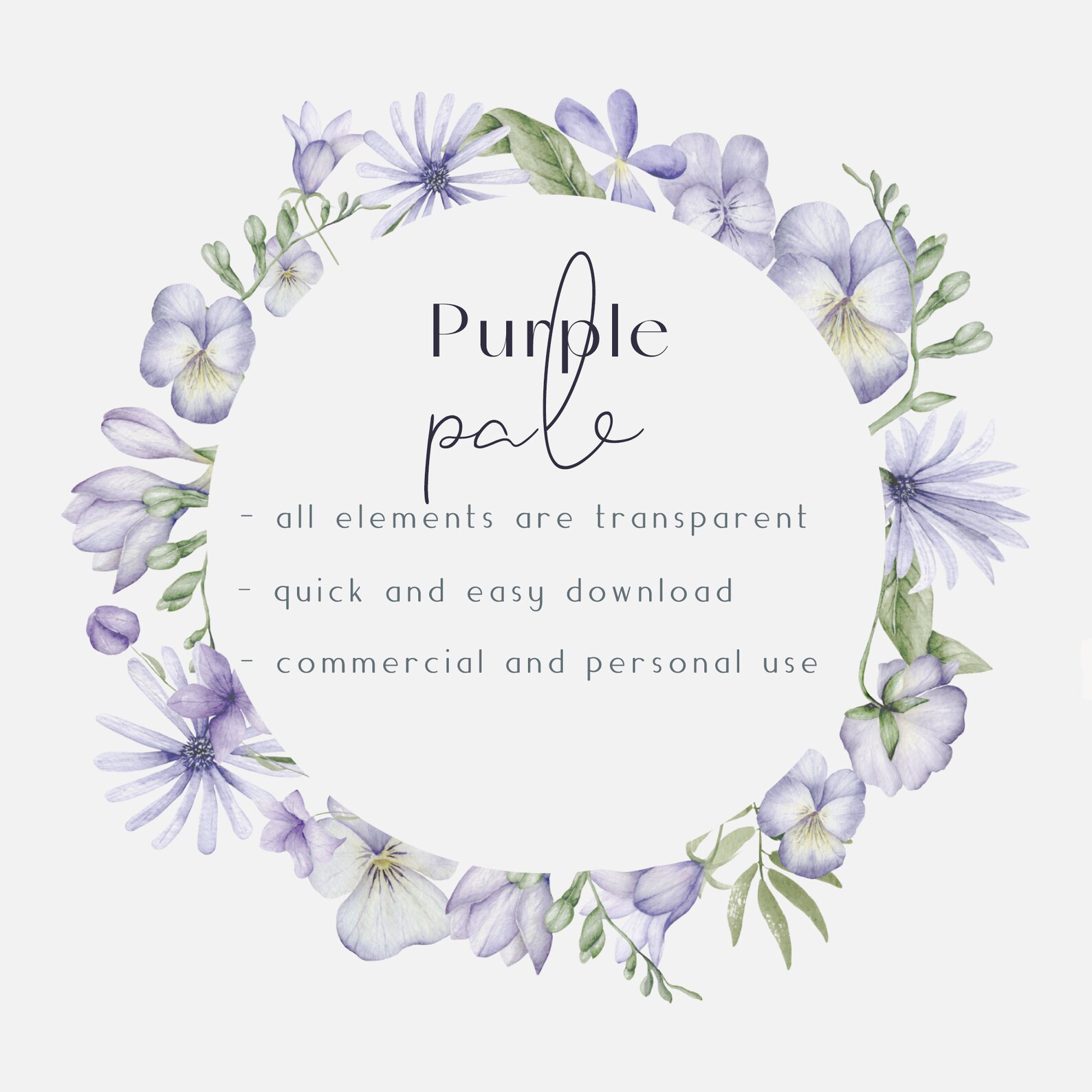 Watercolor Flower Clipart, Watercolor Floral Png, Purple Watercolor ...