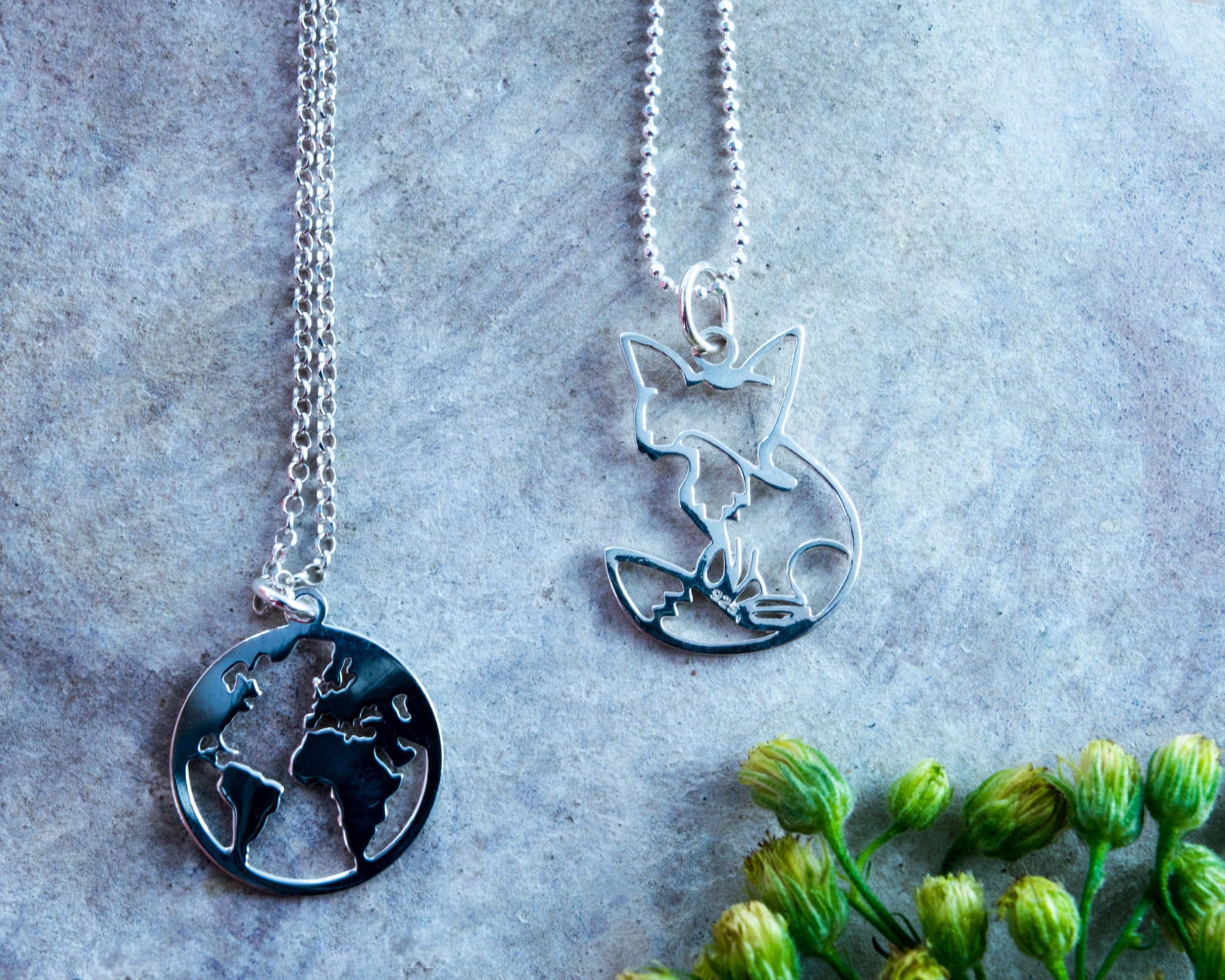 Fox Necklace Fox Charm Necklace Silver Fox Jewelry Fox | Etsy