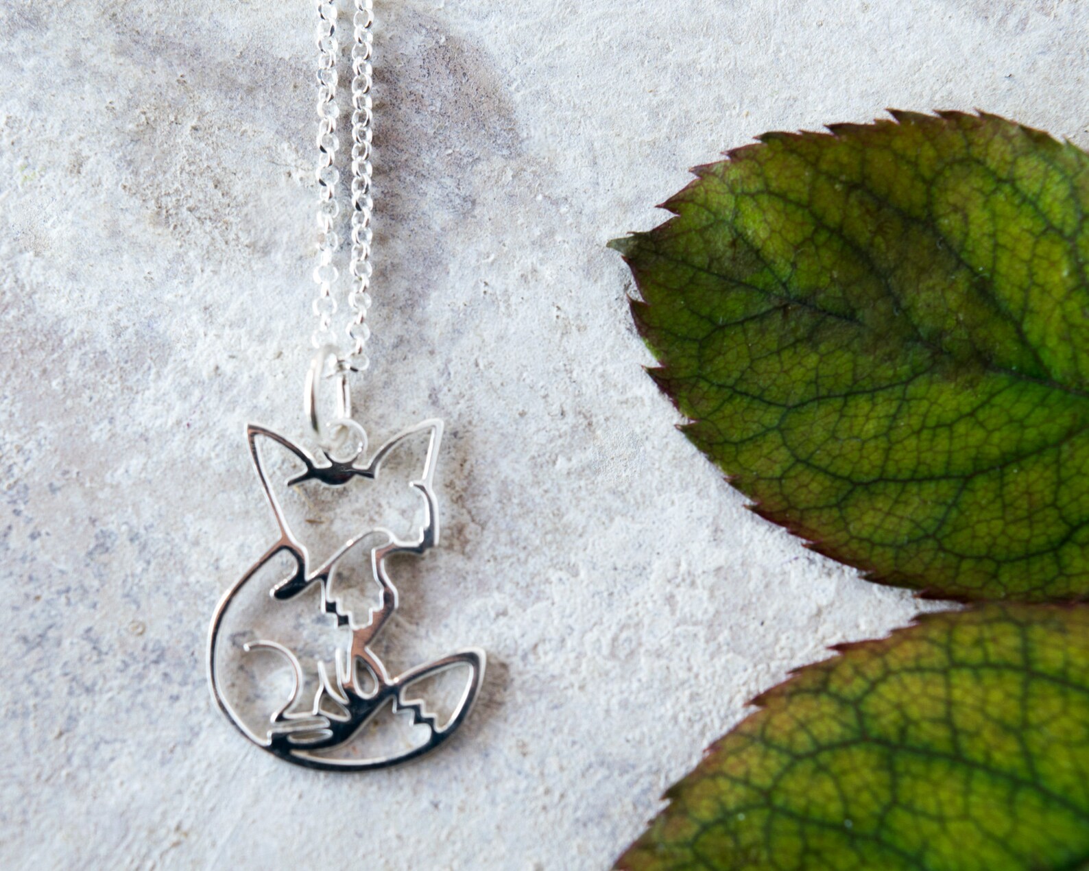 Fox Necklace Fox Charm Necklace Silver Fox Jewelry Fox - Etsy