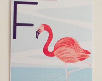 F is for Flamingo Abcs Coloring Page Alphabet Printable Digital ...