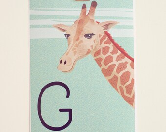 G is for Giraffe Art Print - Etsy