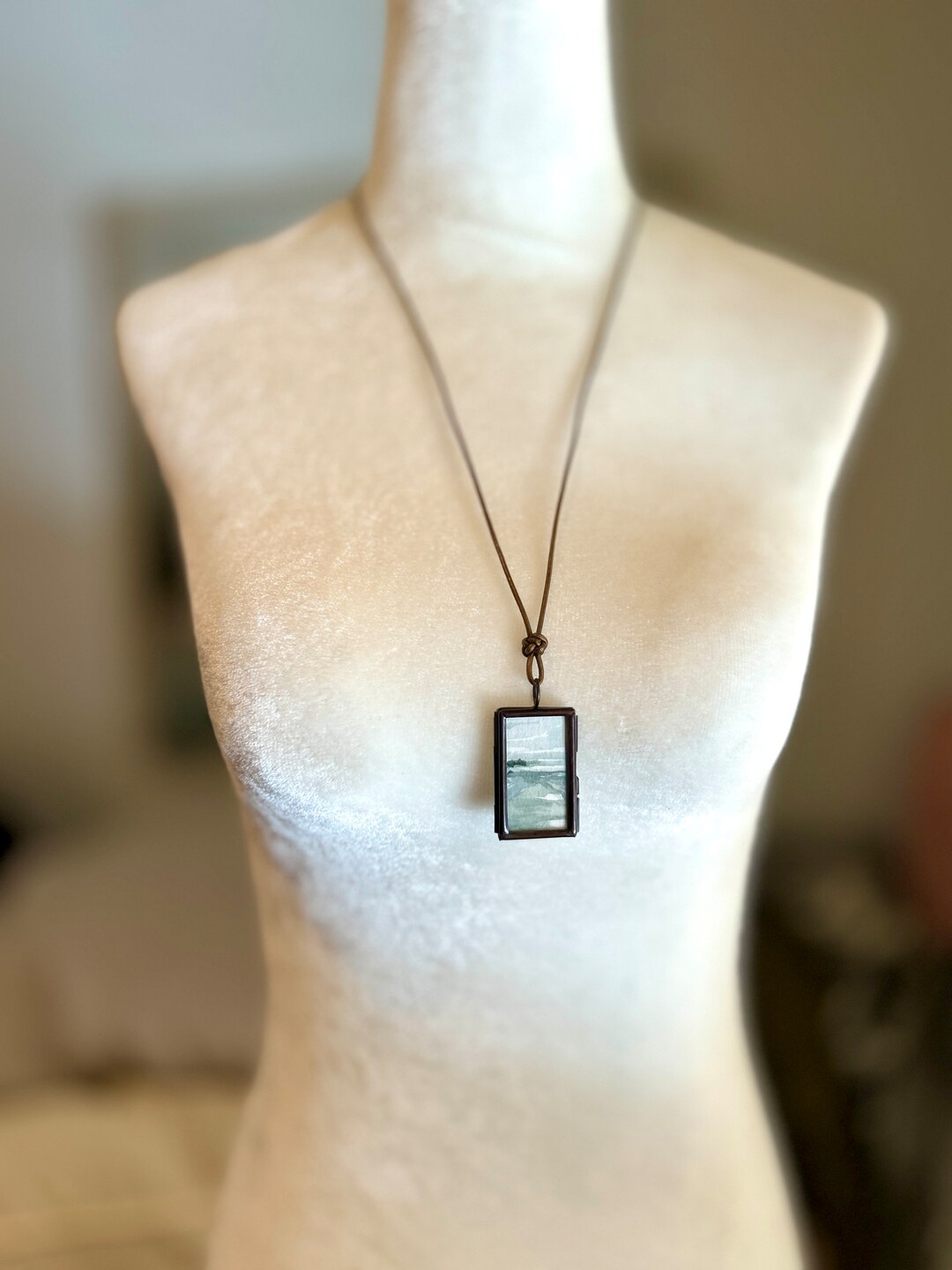 Misty Mountain - Mini Watercolor Necklace, Nature Jewelry, Wearable Art ...