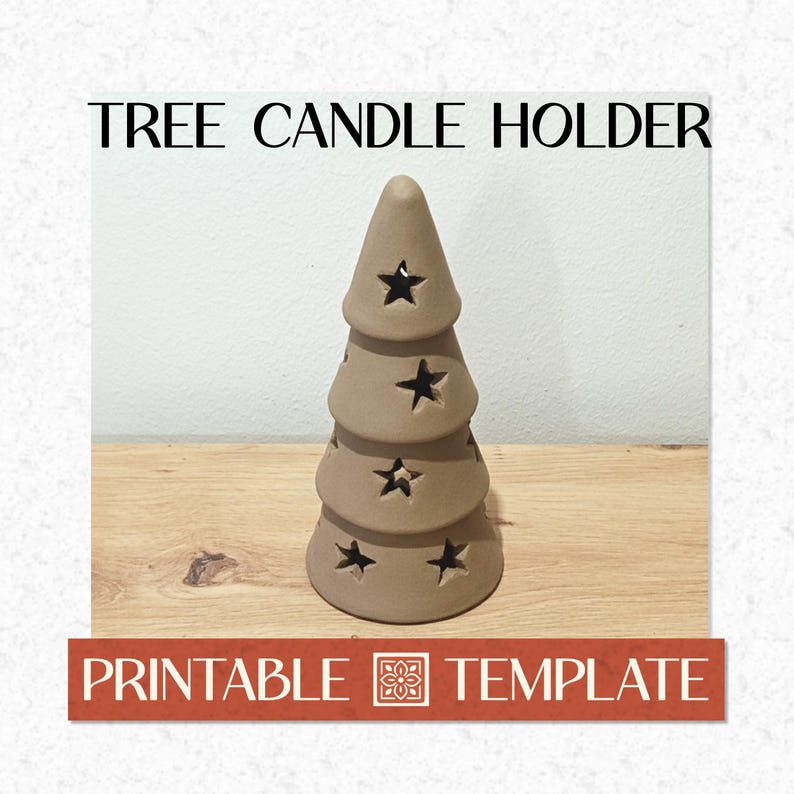 Tree Candle Holder Template PDF Pattern + Instructions, DIY Printable ...
