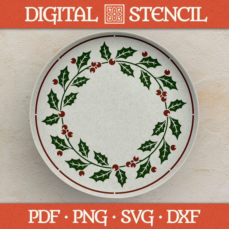 Ceramic Holly Wreath - Etsy