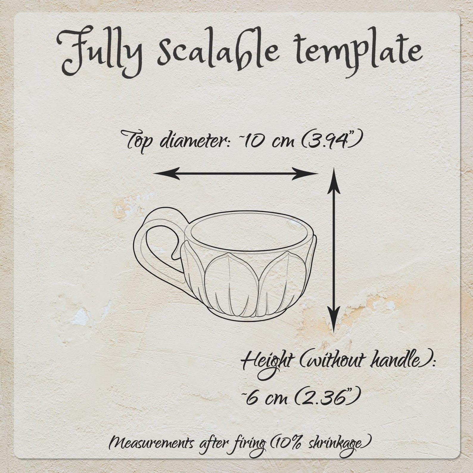 Flower Slab Mug Template PDF Pattern + Instructions, DIY Printable A4 ...