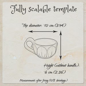 Flower Slab Mug Template PDF Pattern + Instructions, DIY Printable A4 ...