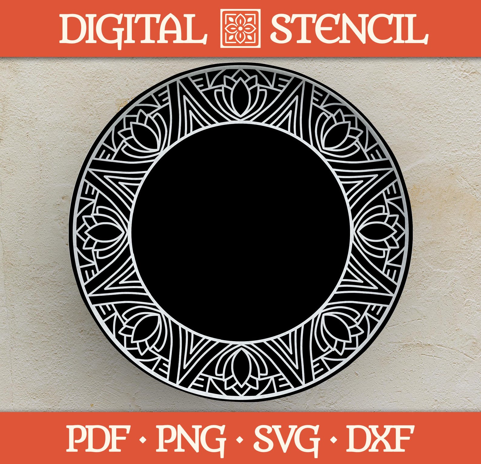 Art Deco Plate Glaze Stencil - Svg • Dxf • Png • Pdf for Cricut ...