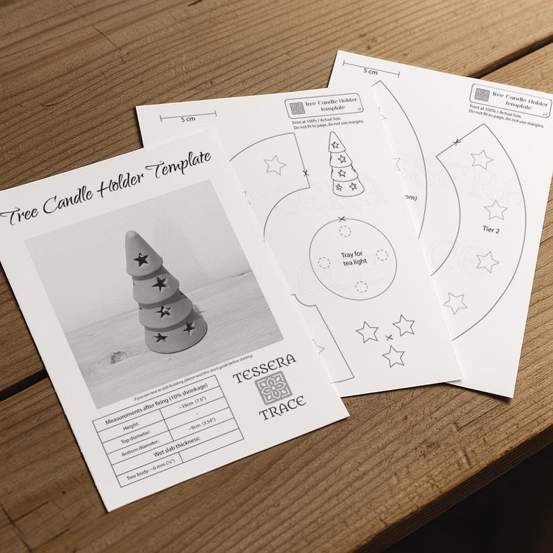 Tree Candle Holder Template PDF Pattern + Instructions, DIY Printable ...