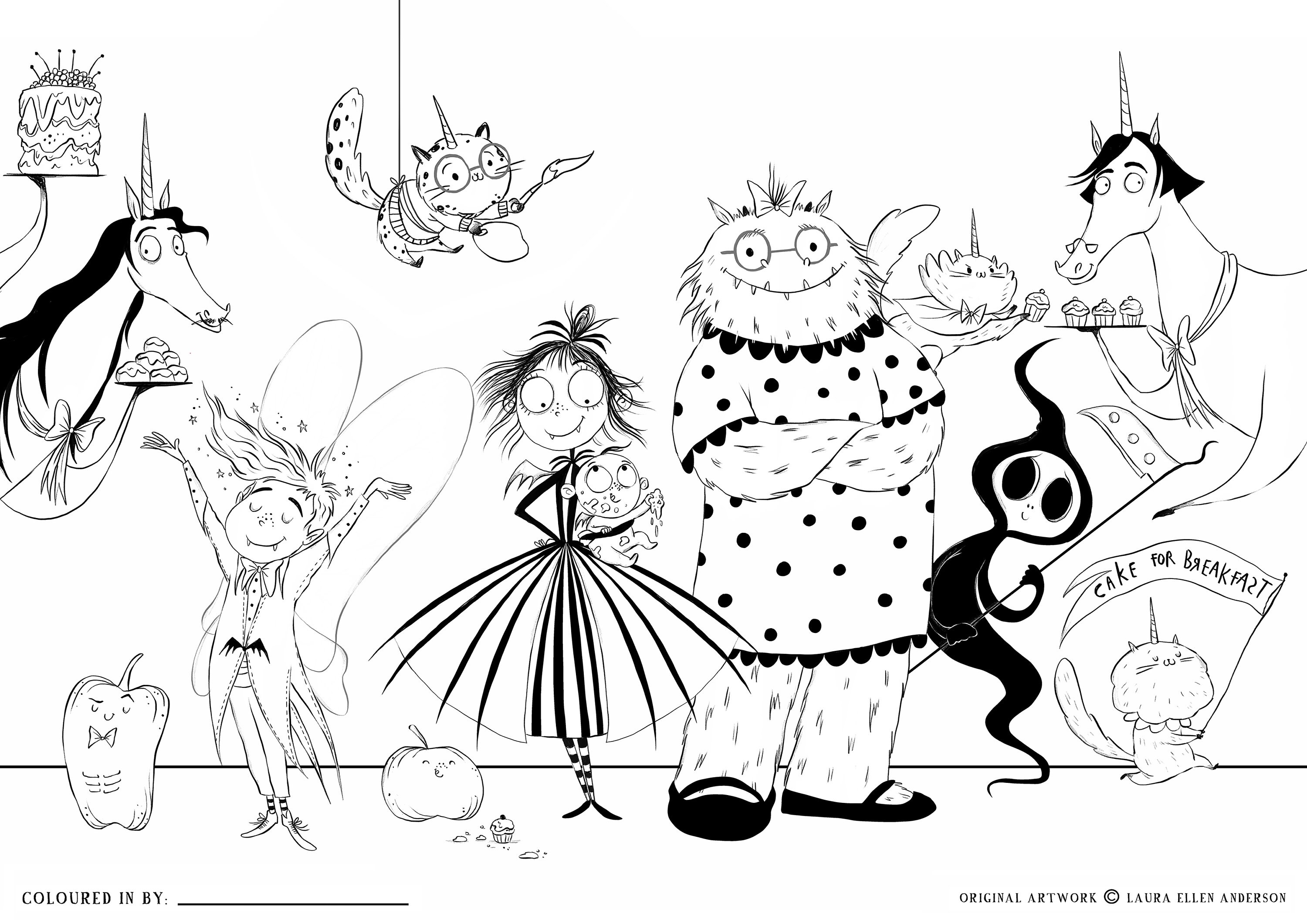 Amelia Fang Bundle Of 5 X Printable Colouring Sheets Instant Etsy Uk